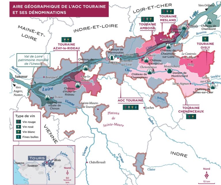 Newsletter 17/07/2023 - Carte de l’aire géographique de l’AOC Touraine ...